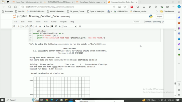 Creating Boundary Conditions For Modflow Model Flopy Python 